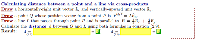 Solved Calculating distance between a point and a line via | Chegg.com