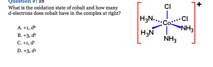 Solved What is the oxidation state of cobalt and how many | Chegg.com