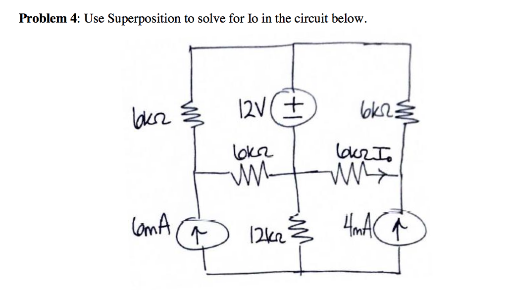 Solved Problem 4: Use Superposition to solve for Io in the | Chegg.com Solved Problem 4: Use Superposition to solve for Io in the | Chegg.com