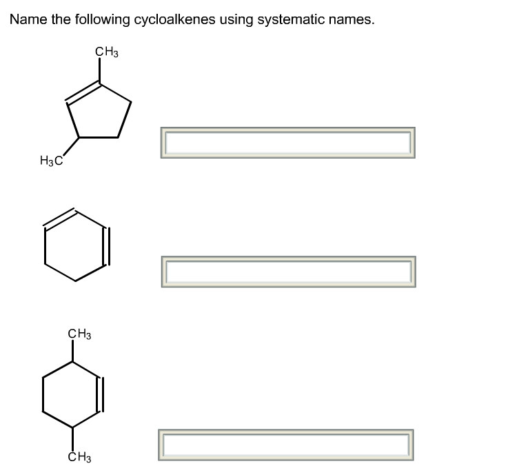 Solved Name the following cycloalkanes using systematic | Chegg.com
