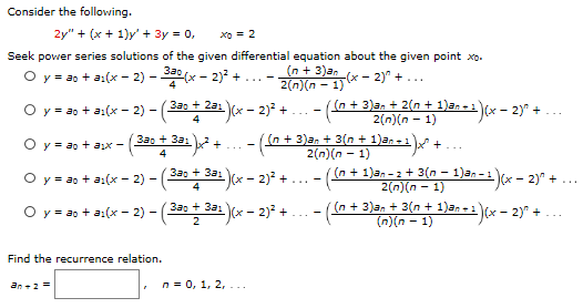 Solved Consider The Following 2y X 1 Y 3y 0