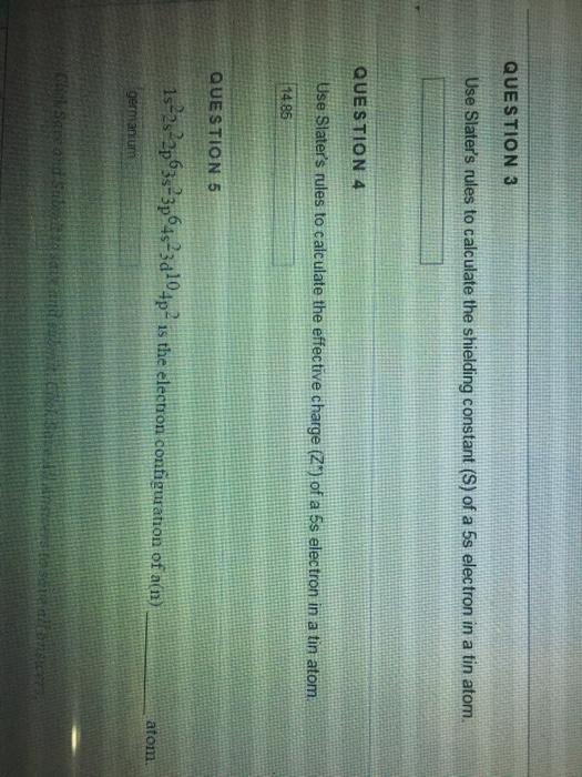 Solved Use Slater's rules to calculate the shielding | Chegg.com