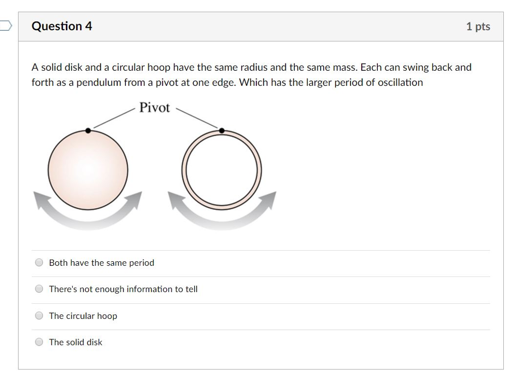 Solved A solid disk and a circular hoop have the same radius | Chegg.com
