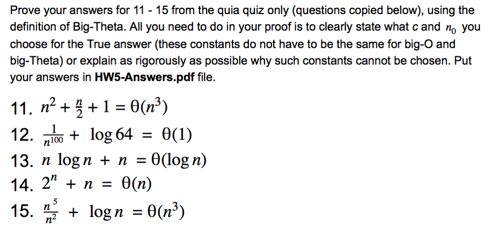 Solved Prove your answers for 11 15 from the quia quiz only | Chegg.com