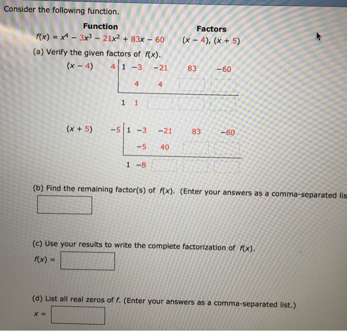 Solved Consider the following function. Function f(x) = x^4 | Chegg.com