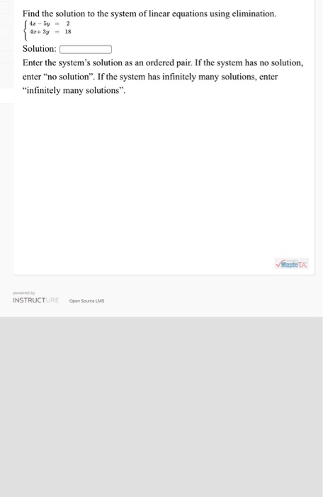 Solved Find the solution to the system of linear equations | Chegg.com