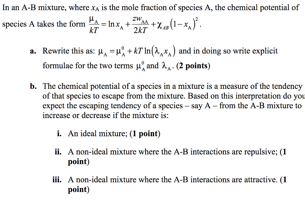 Mole Fraction Chemistry