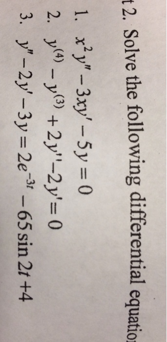 Solved How to solve the following differential equations | Chegg.com