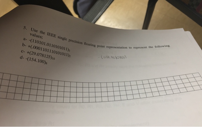 Solved Use the IEEE single precision floating point | Chegg.com