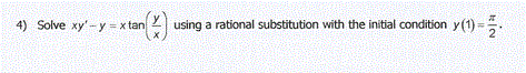 Solved Solve xy y = x tan (y/x) using a rational | Chegg.com