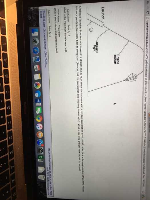 Solved A rocket is launched from rest and moves in a | Chegg.com