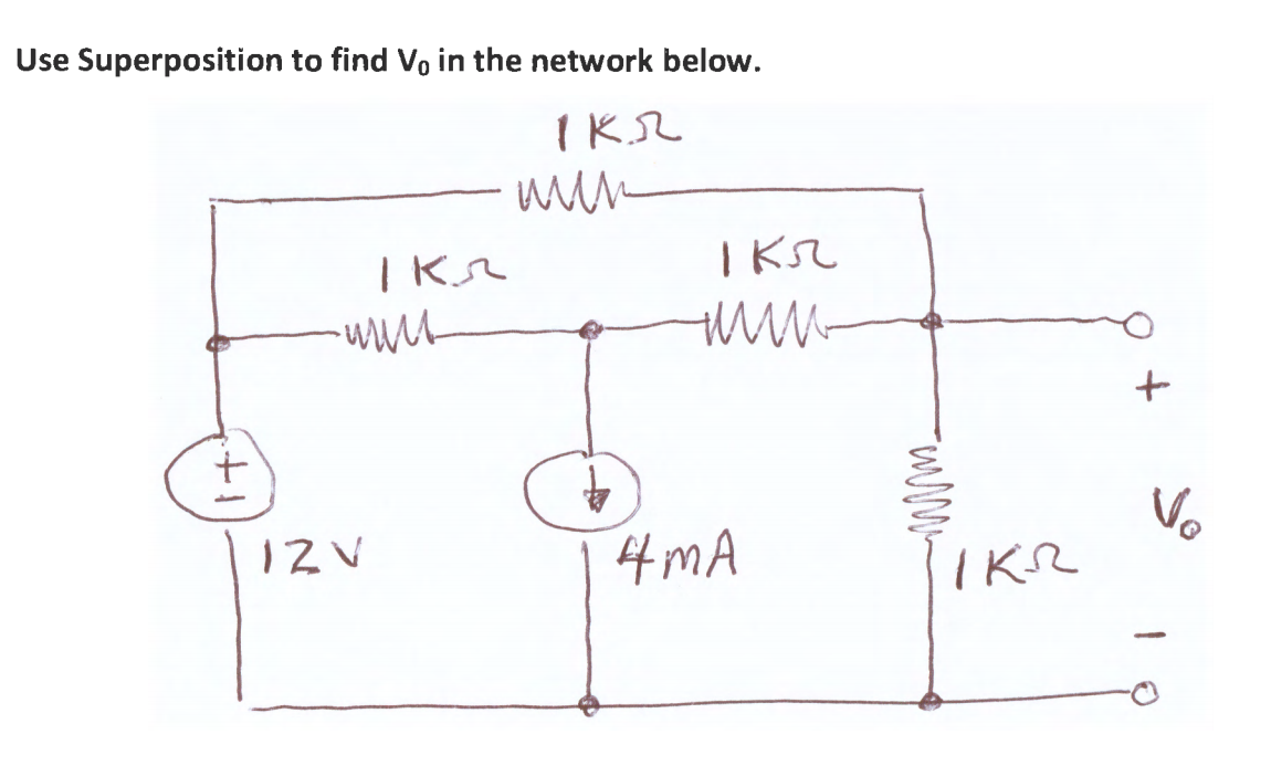 Solved 1. Use Superposition to find V0 in the following | Chegg.com