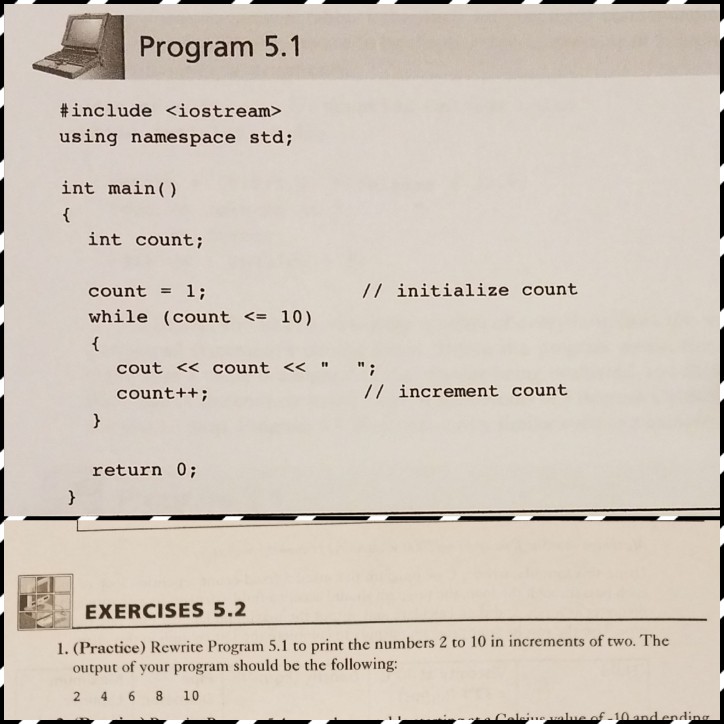 Solved Program 5.1 #include using namespace std; int main() | Chegg.com