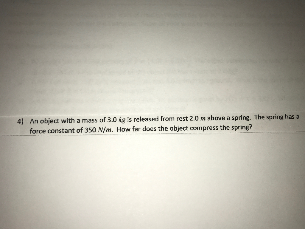 Solved An object with a mass of 3.0 kg is released from rest | Chegg.com