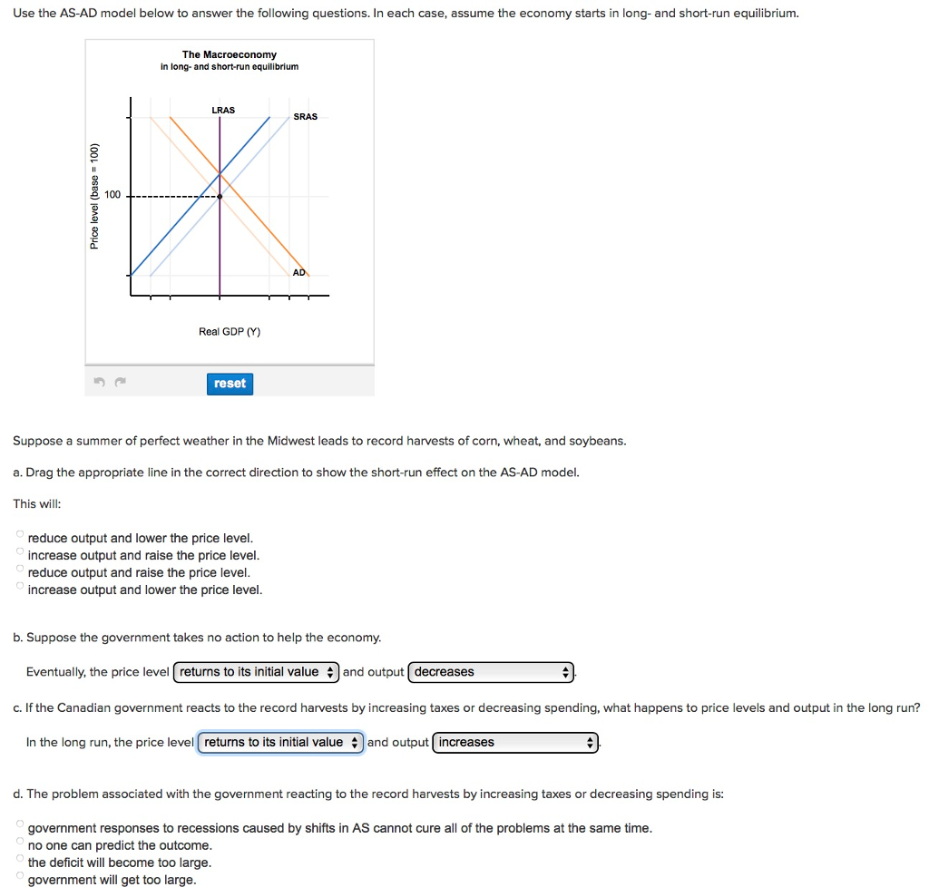 Solved Use the AS-AD model below to answer the following | Chegg.com Solved Use the AS-AD model below to answer the following | Chegg.com