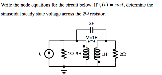Solved Write the node equations for the circuit below. | Chegg.com