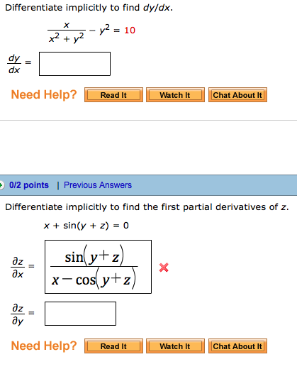 Solved Differentiate implicitly to find dy/dx. sec (xy) | Chegg.com