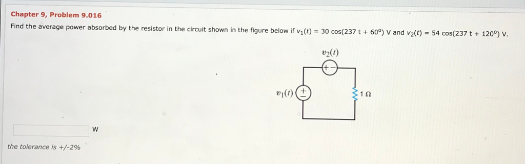 Solved Chapter 9, Problem 9.016 Find the average power | Chegg.com