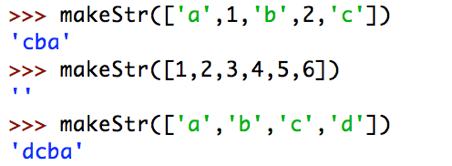 Solved Write a function, mkStr(lst) which takes a list, | Chegg.com