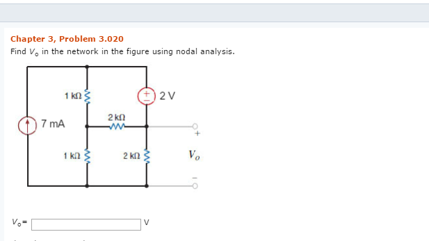 Solved Find V_ o in the network in the figure using nodal | Chegg.com