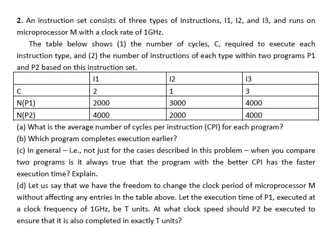 Solved An instruction set consists of three types of | Chegg.com