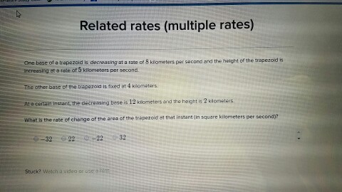 Solved Calculus- Related Rates this is the all infos in the | Chegg.com
