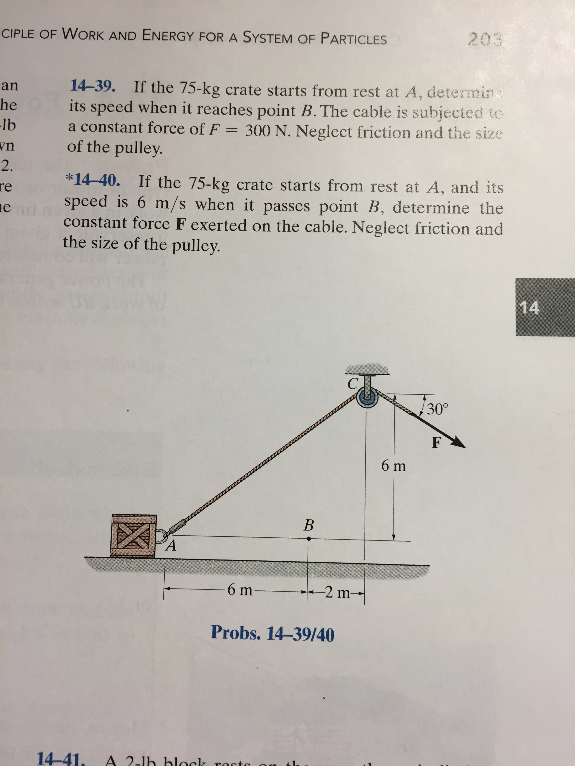 Solved If the 75-kg crate starts from rest at A, determine | Chegg.com