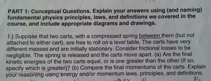 Solved PART 1: Conceptual Questions. Explain your answers | Chegg.com