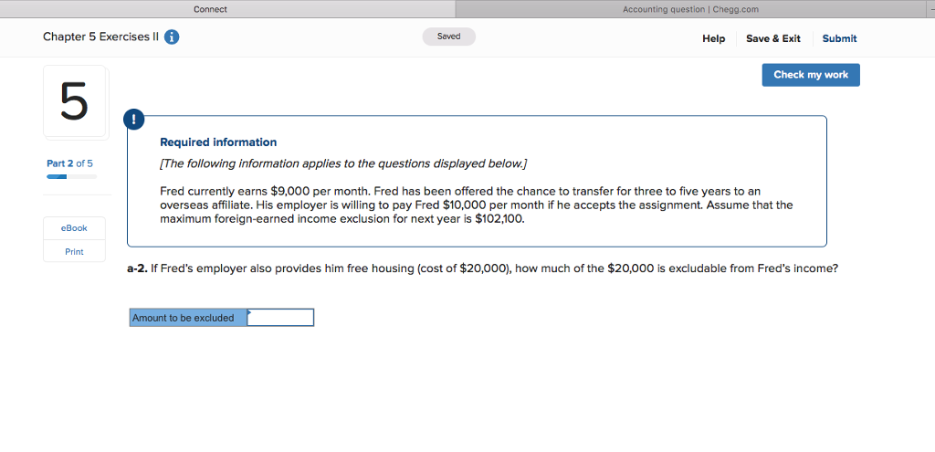 Solved Chapter 5 Exercises ll Saved Help Save & Exit Submit | Chegg.com