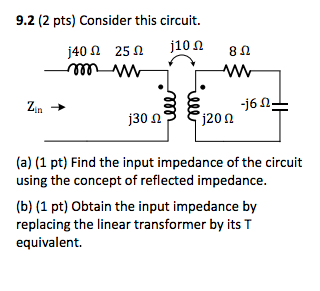 Solved Consider this circuit. Find the input impedance of | Chegg.com