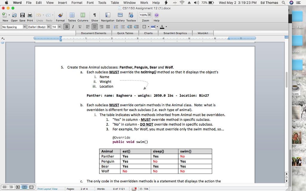 i Word File Edit View Insert Format Font Tools Table | Chegg.com
