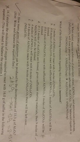Solved not sure the answer for number 14. please I need a | Chegg.com