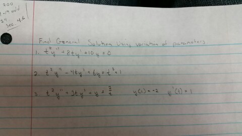 Solved Find general solution using variation of parameters. | Chegg.com