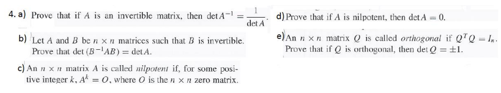 Solved Prove that if A is an invertible matrix, then det | Chegg.com