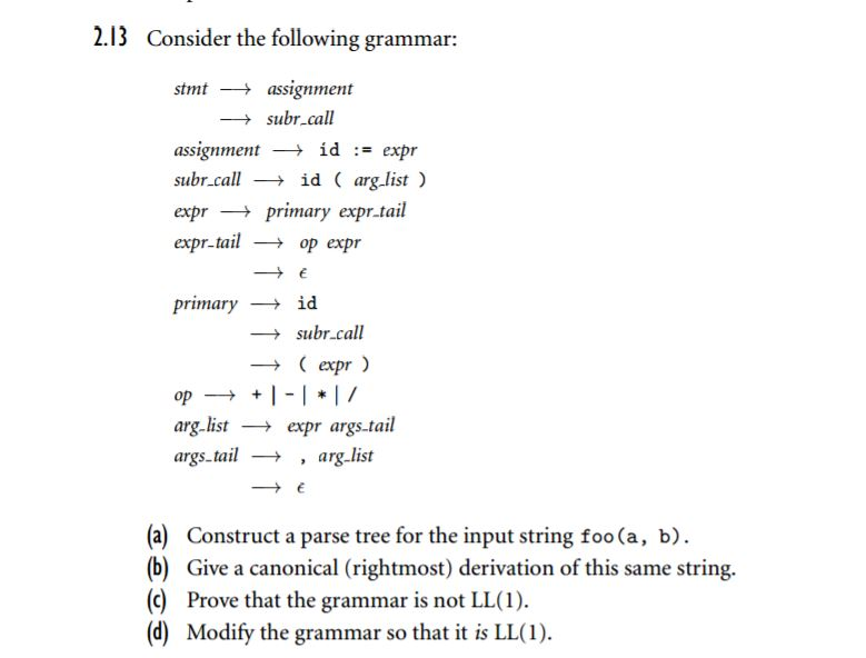 Solved Consider the following grammar: stmt rightarrow | Chegg.com