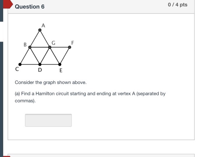 Solved Consider the graph shown above. Find a Hamilton | Chegg.com