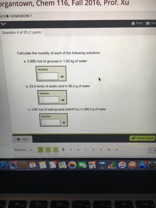 Solved Calculate the molality of each of the following | Chegg.com