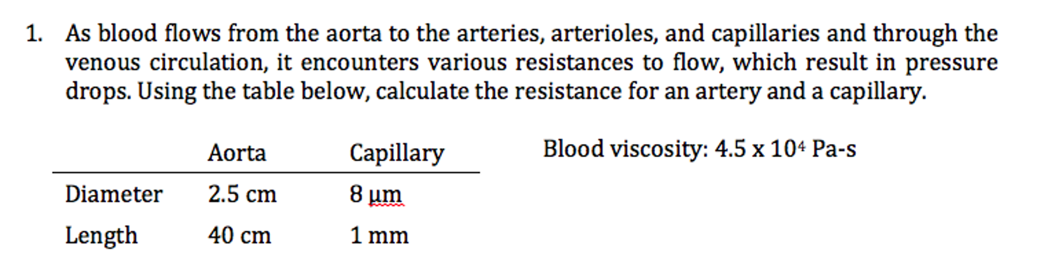 Solved As blood flows from the aorta to the arteries, | Chegg.com