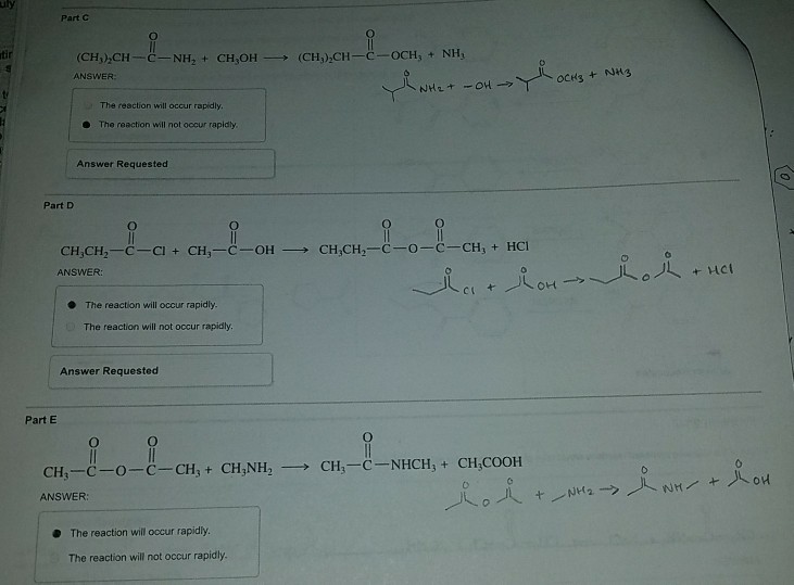 Solved which of the following proposed reactions would take | Chegg.com