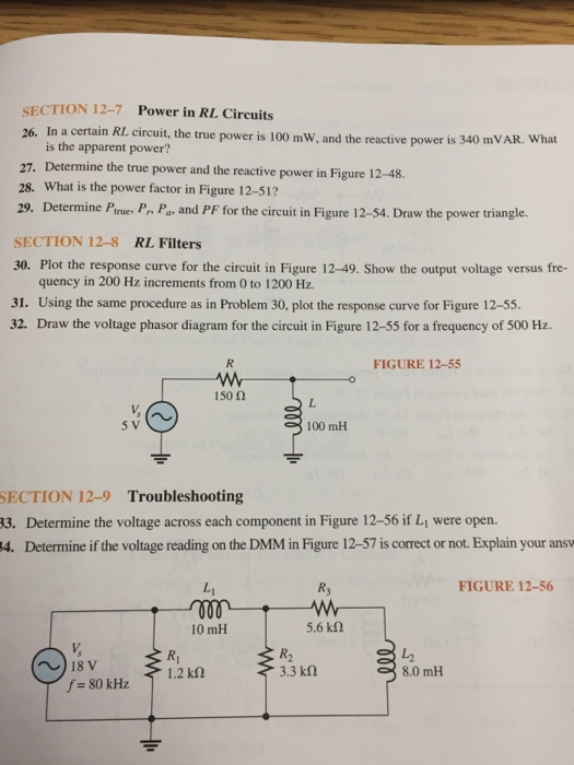 Solved In A Certain Rl Circuit The True Power Is 100 Mw