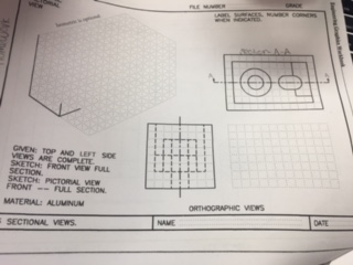 Solved GIVEN: TOP AND LEFT SIDE VIEWS ARE COMPLETE. | Chegg.com