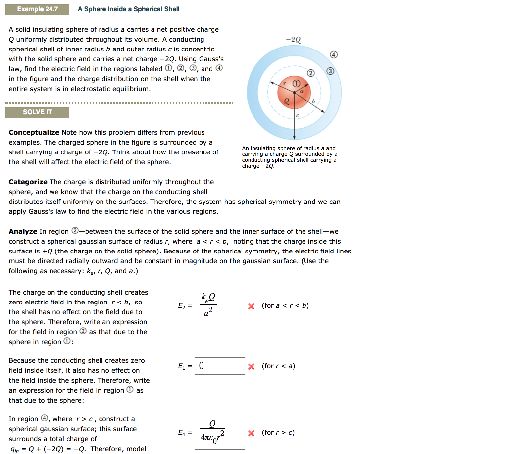 Solved Example 24.7 A Sphere inside a Spherical Shell A | Chegg.com