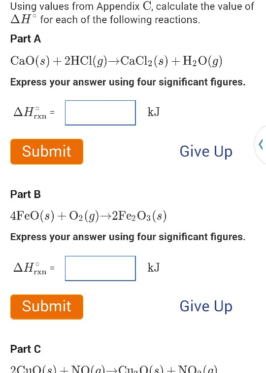 Solved Using Values From Appendix C Calculate The Value Of 