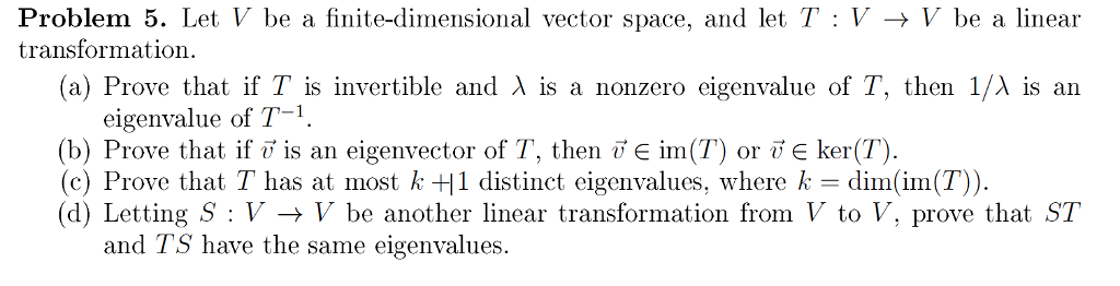 Solved Let V be a finite-dimensional vector space, and let | Chegg.com
