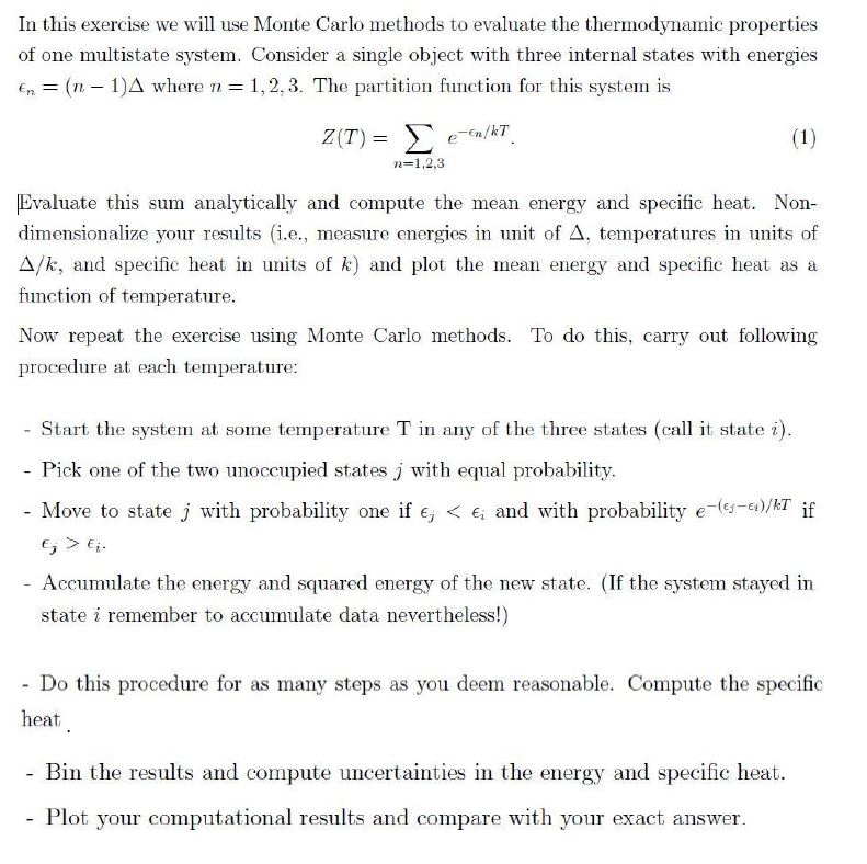 In this exercise we will use Monte Carlo methods to | Chegg.com