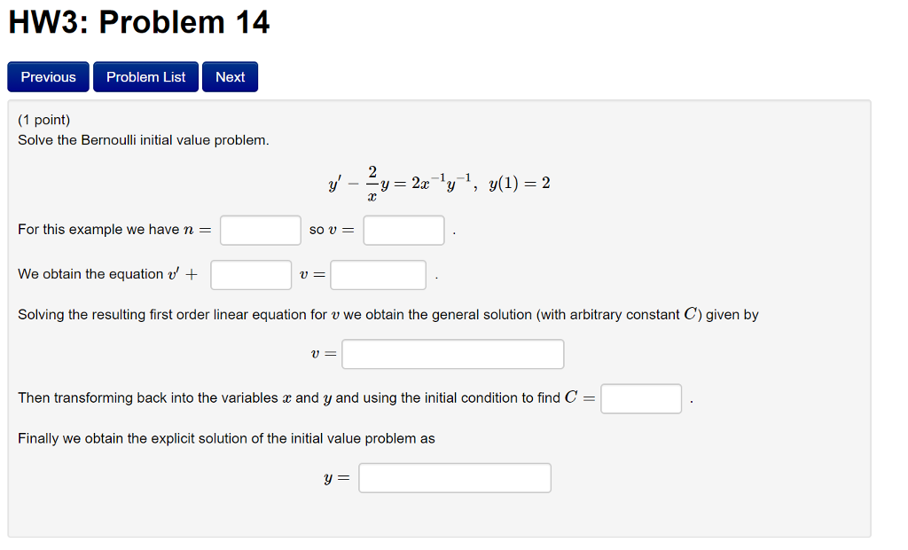 Solved HW3: Problem 14 Previous Problem List Next (1 point) | Chegg.com