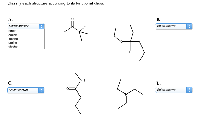 Solved Classify each structure according to its functional | Chegg.com