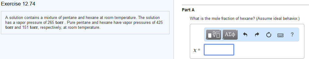 Solved A solution contains a mixture of pentane and hexane | Chegg.com