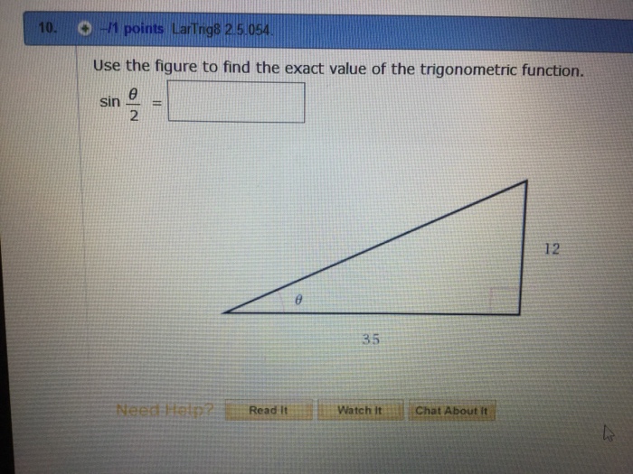 Solved Use the figure to find the exact value of the | Chegg.com