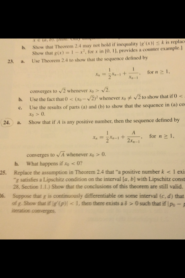Solved Use theorem 2.4 to show that the sequence defined by | Chegg.com